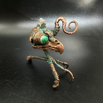 Wild Horus ~ Owl Hybrid Critter Copper Electroformed – Lily In Flux