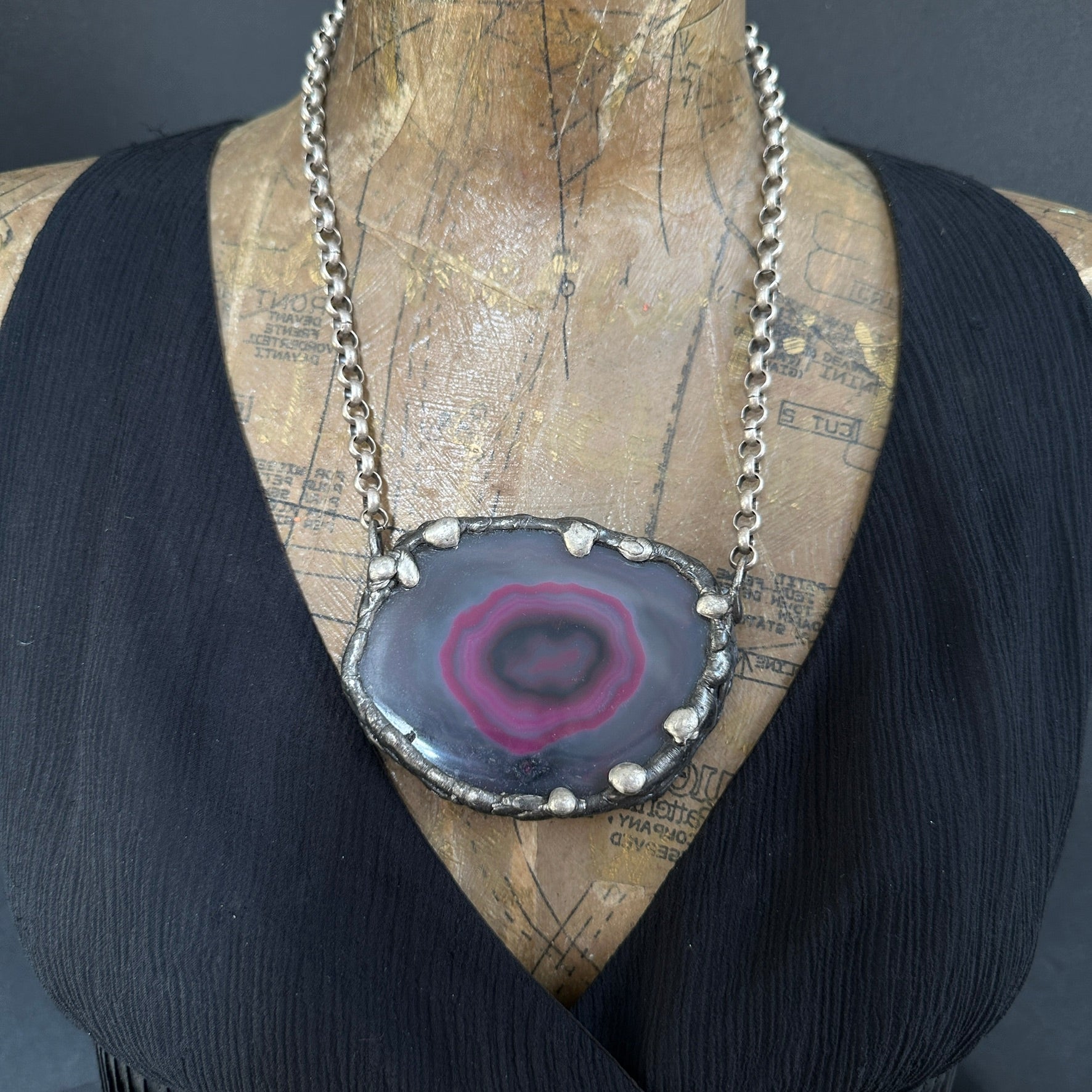 Portal ~ Geode Slice Necklace – Lily In Flux