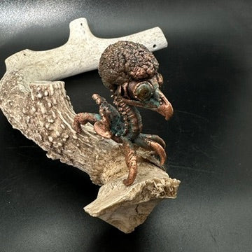 Baby Bird Brain ~ Owl Hybrid Critter Copper Electroformed – Lily In Flux