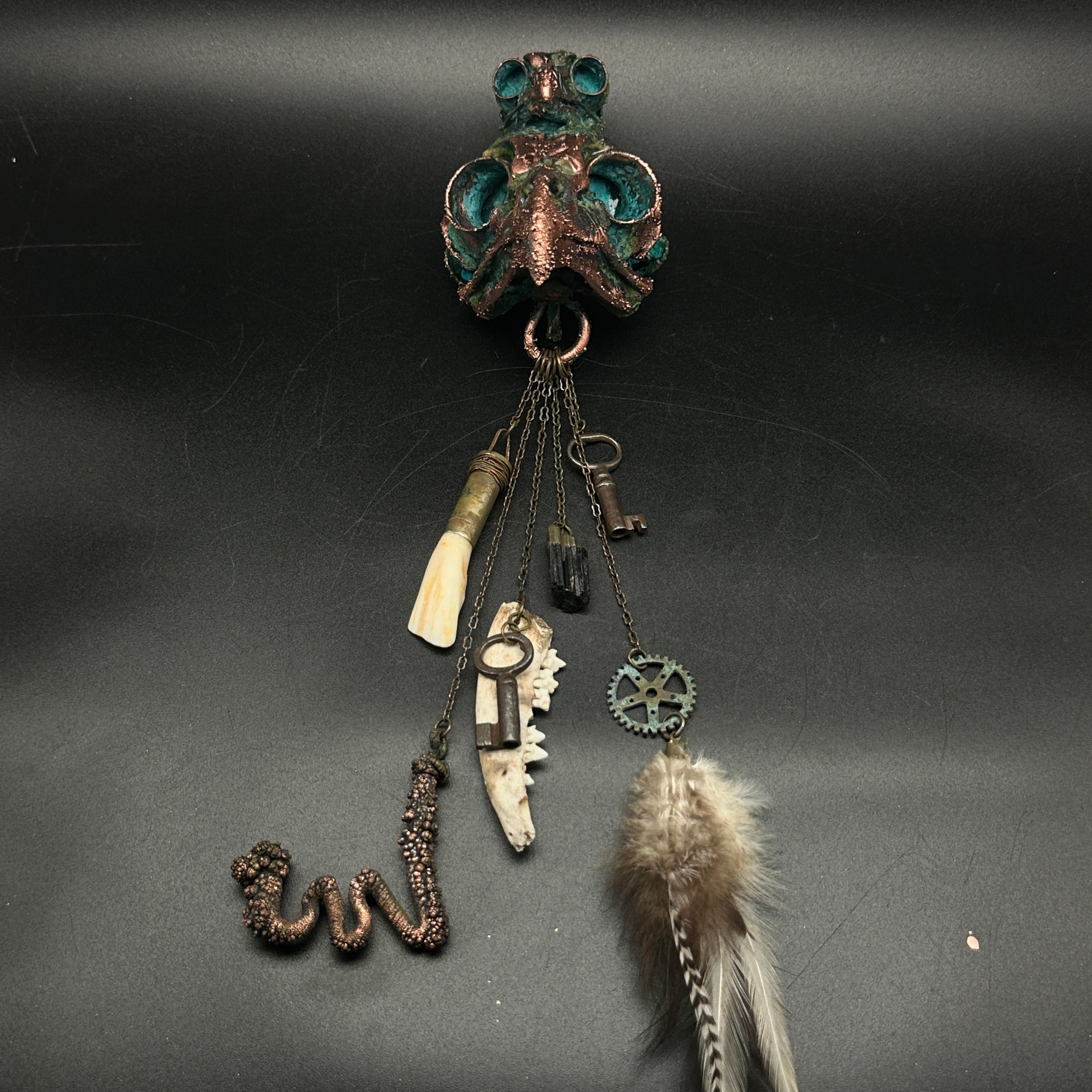 St. Rue ~ Owl Skull Talisman Keeper ~ Copper Electroformed – Lily In Flux